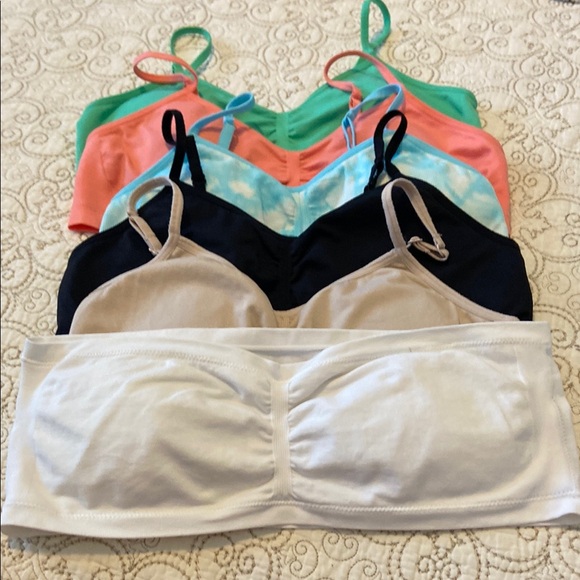 Accessories | 6 Girls Training Bras Sz Xl | Poshmark